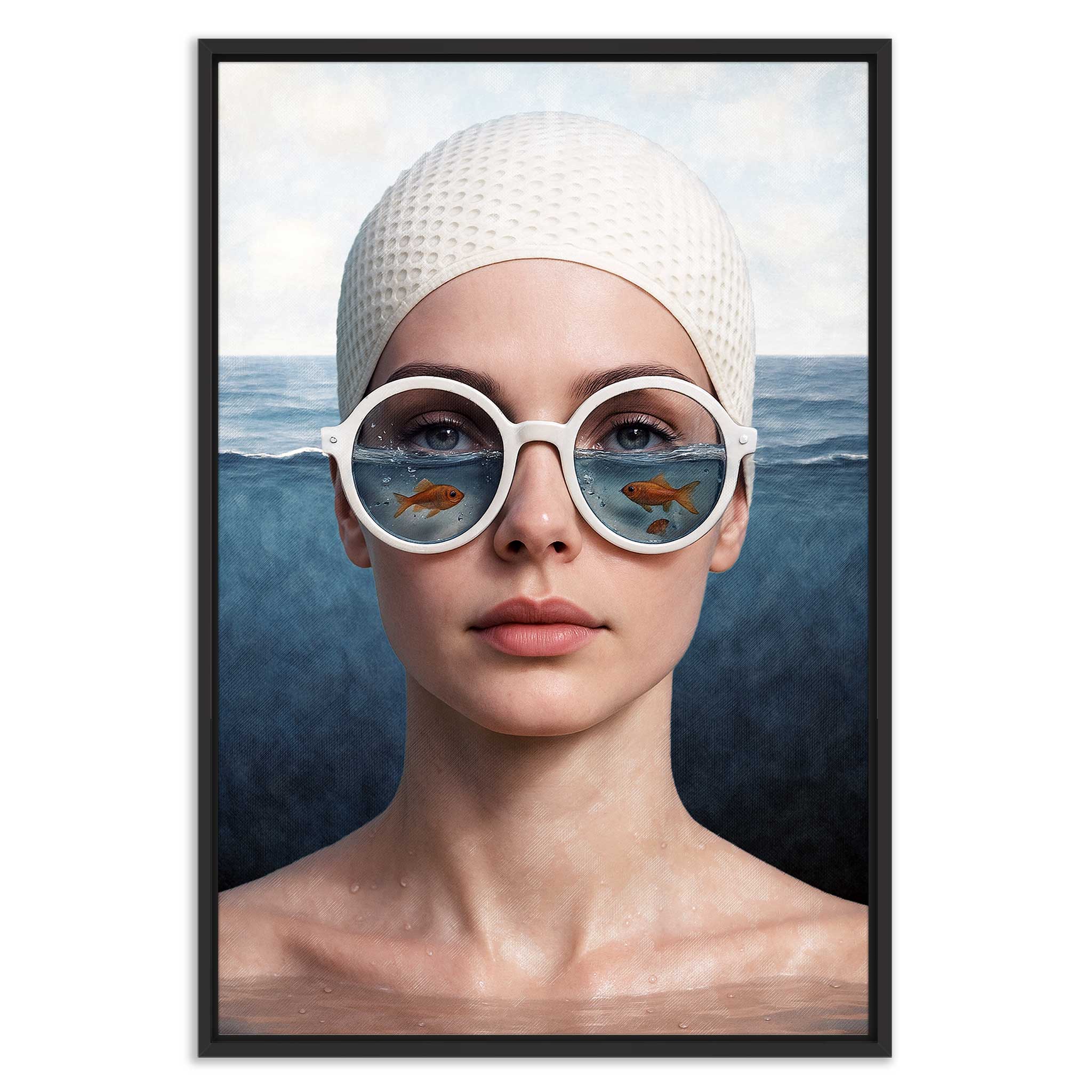 Swimmer’s Vision Leinwandbild | Surreale Kunst von Underdott ...